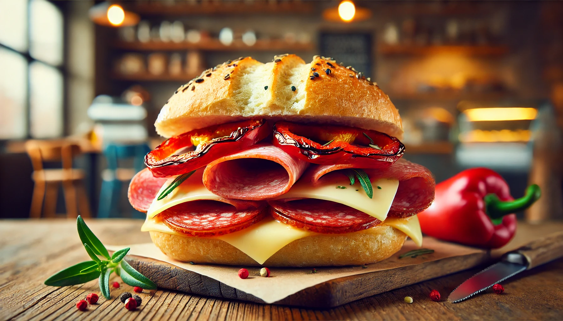 Come preparare il panino con salame, formaggio e peperoni - La Pecorella